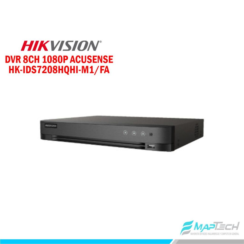 DVR 8CH 1080P ACUSENSE 1HDD HIKVISION (HK-IDS7208HQHI-M1/S) - Maptech Perú