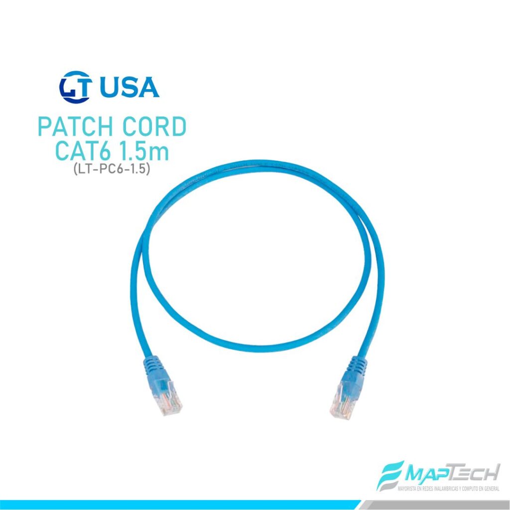 Patch Cord Cat.6 de 1.5m Azul LT-USA - Maptech Perú