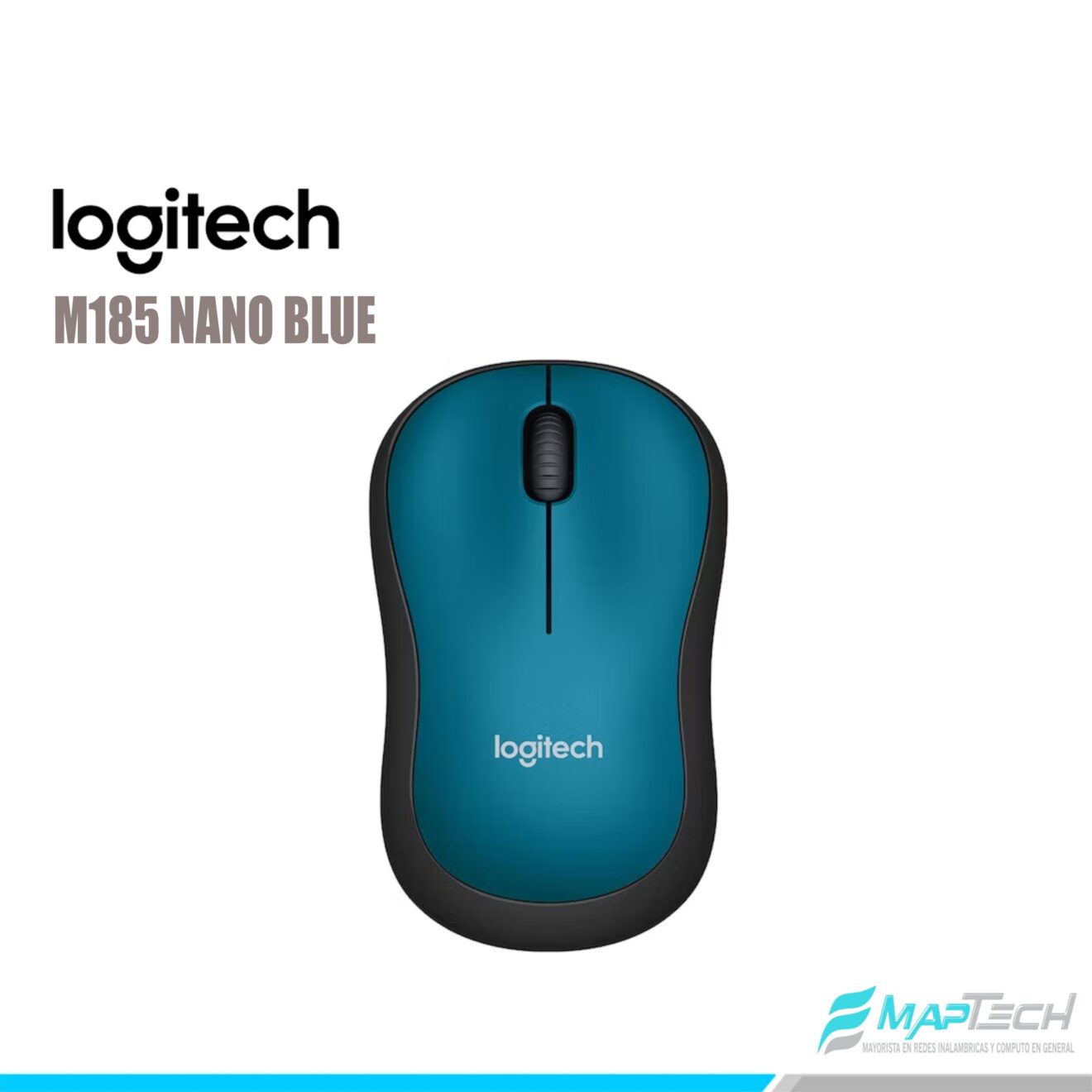 MOUSE NB INALAMBRICO LOGITECH M185 NANO BLUE - Maptech Perú