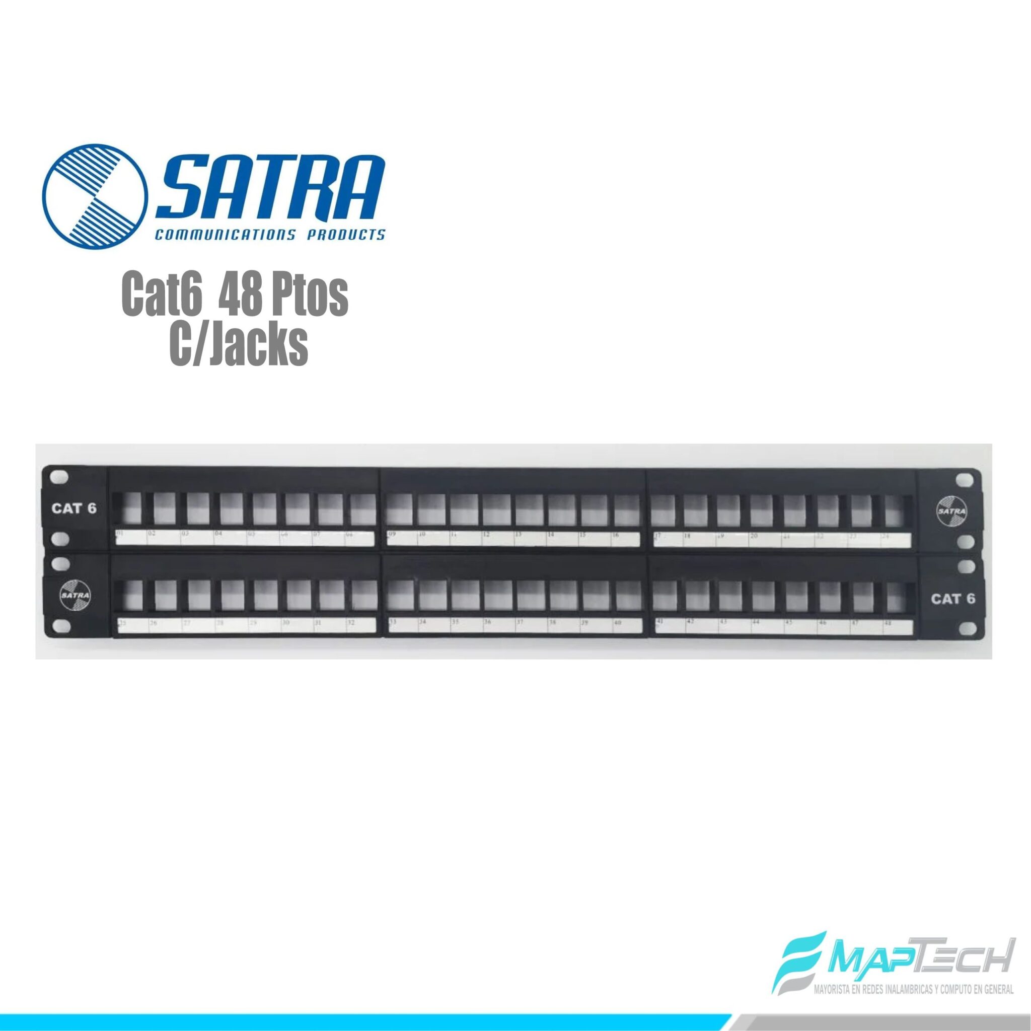 Patch Panel Cat6 48 Ptos C/Jacks Satra - Maptech Perú