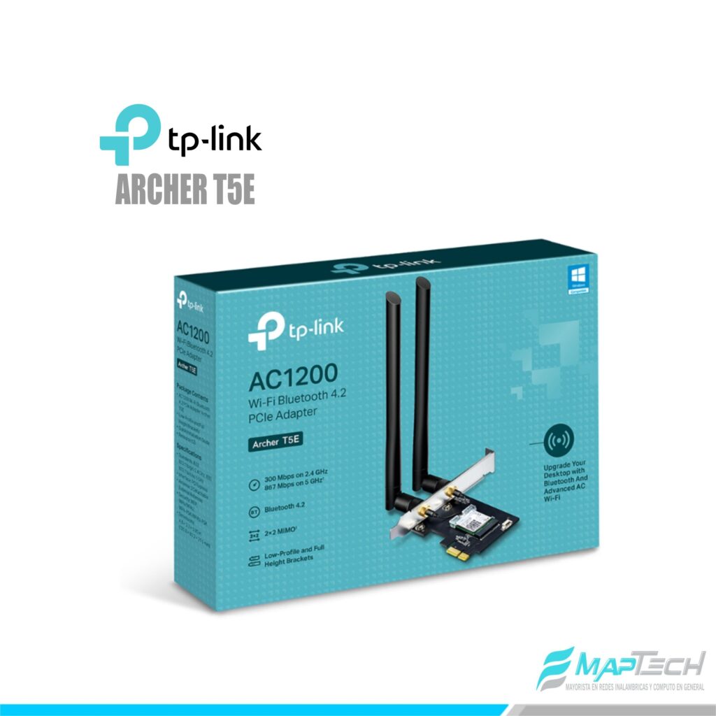 Adaptador AC1200 Archer T5E Wi-Fi Bluetooth 4.2 PCIe - Maptech Perú