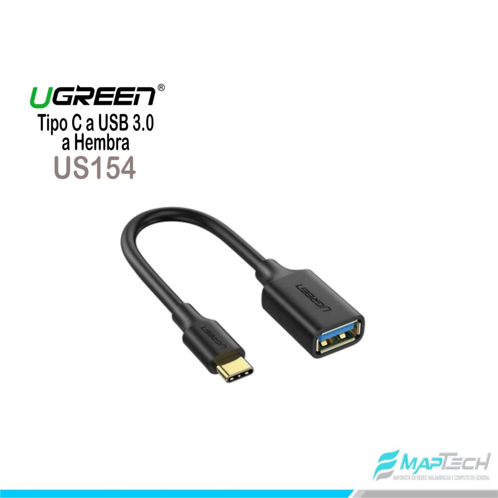 UGREEN ADAPTADOR OTG TIPO C MACHO A USB 3.0 HEMBRA 15CM - Maptech Perú